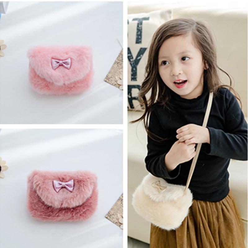 Cheap Baby Girls Furry Bags Warmly Children Cross Body Mini Purse ...
