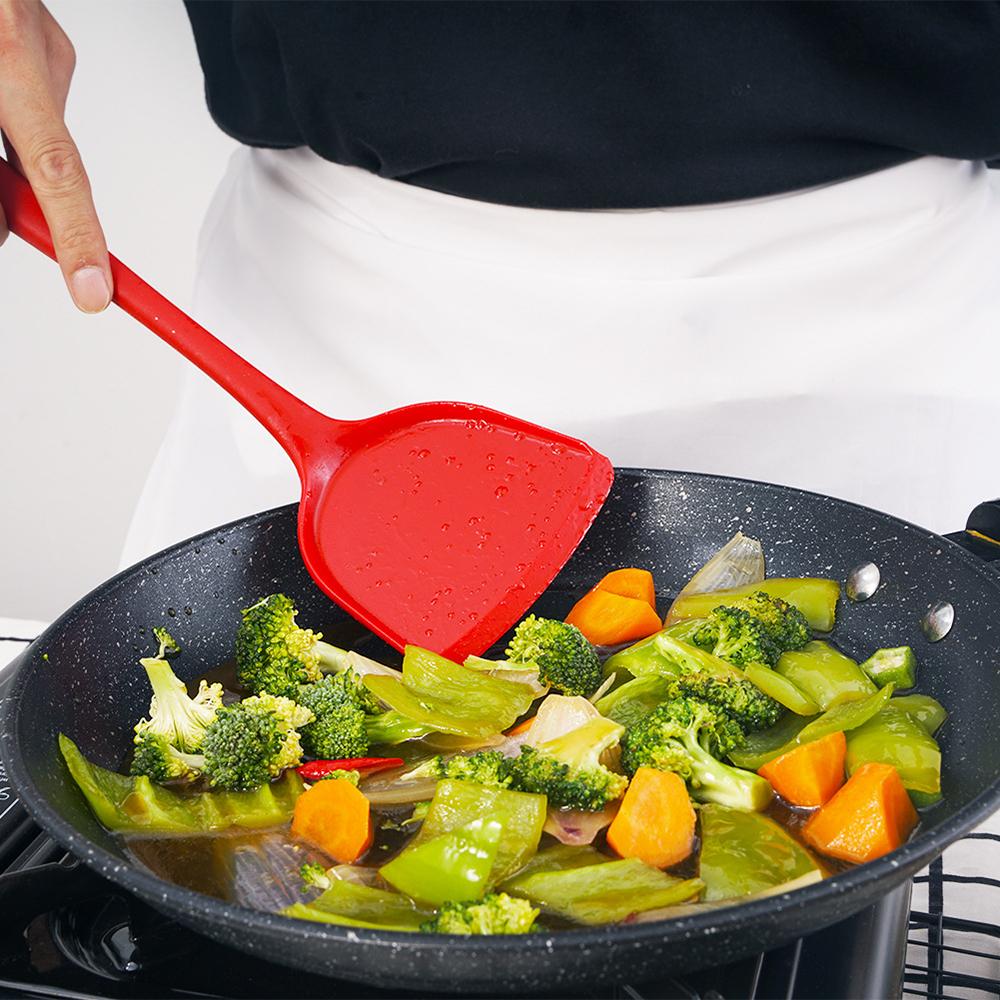 Buy 1Pc Red Non Stick Cooking Spatula Silicone Kitchenware Utensils Set ...