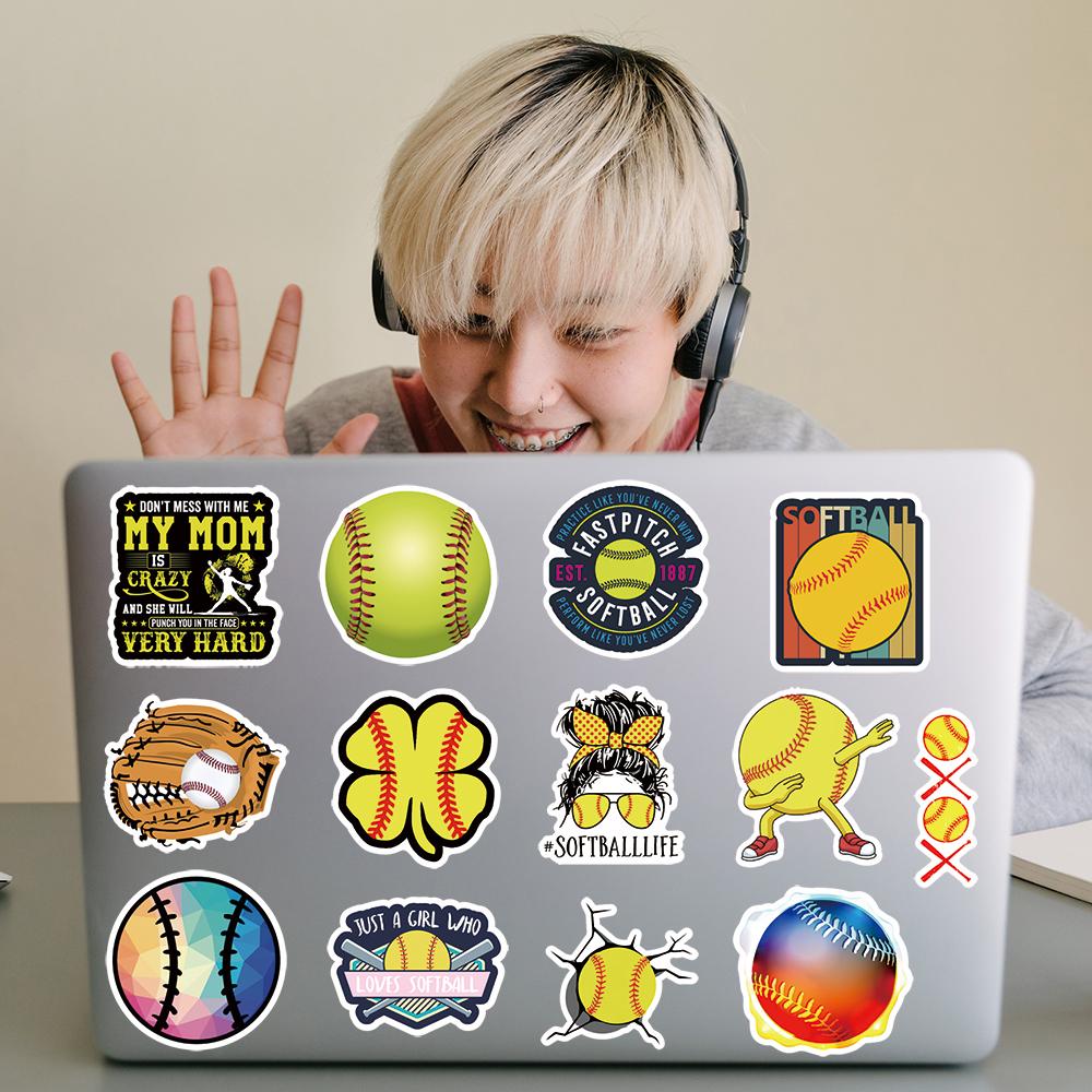 Cheap 30/52Pcs Softball Cartoon Classic Movement Sports Graffiti ...