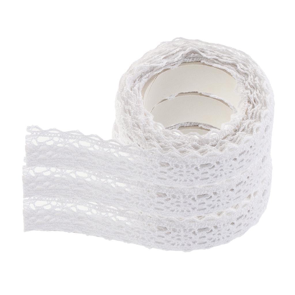 Buy 3 Rolls of 2m Self Adhesive Lace Decorative Sticky Ribbon Tape ...