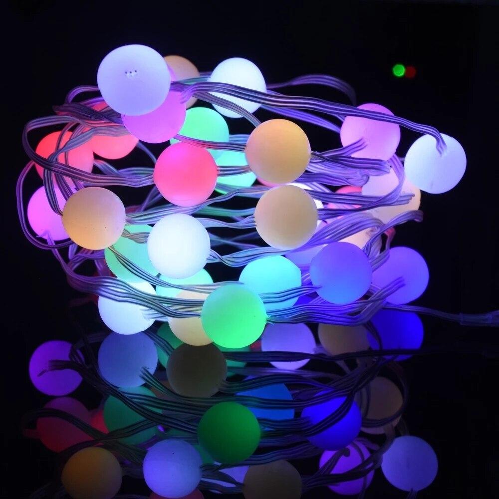 Buy Multicolor USB 12M 100LED RGB Ball Shape Flexible Cord String Light ...