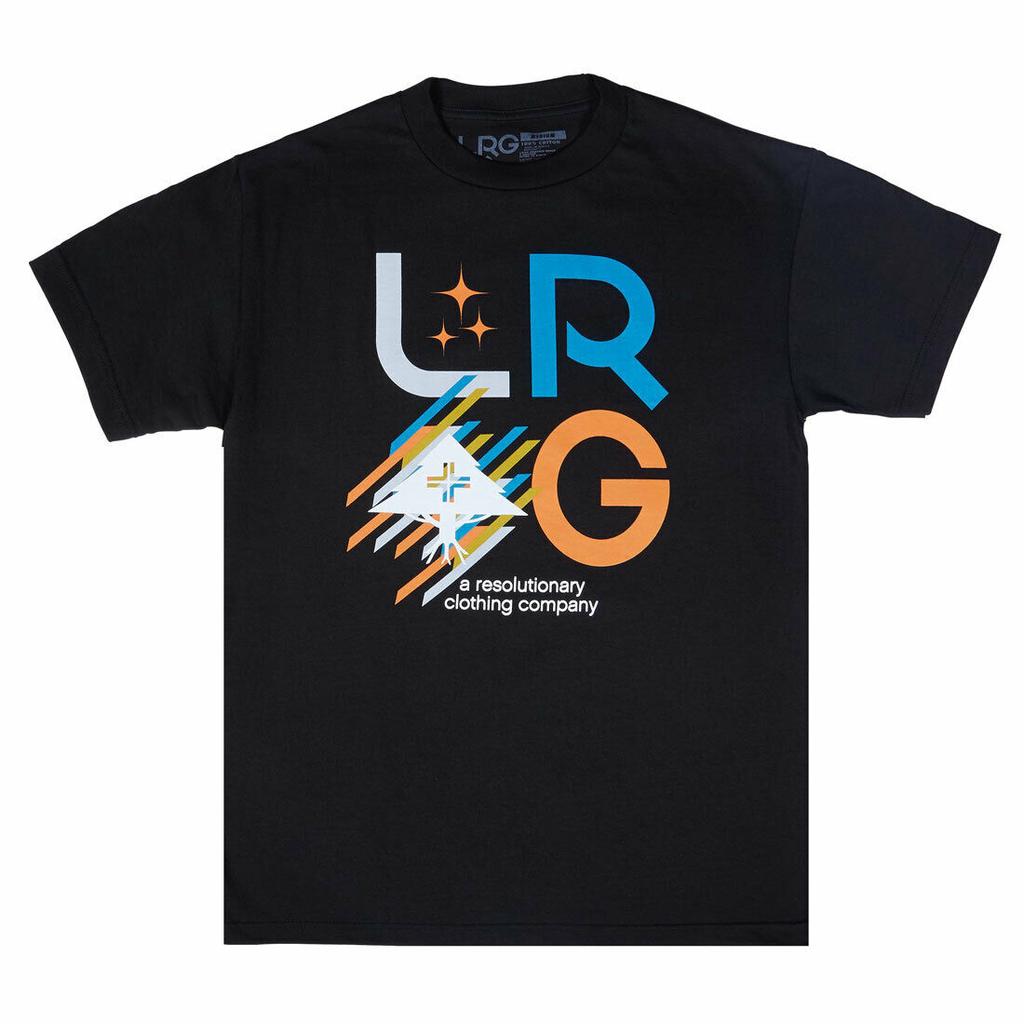 Buy Lrg Mens Stacked Short Sleeve T Shirt Black Harajuku Tshirt ...