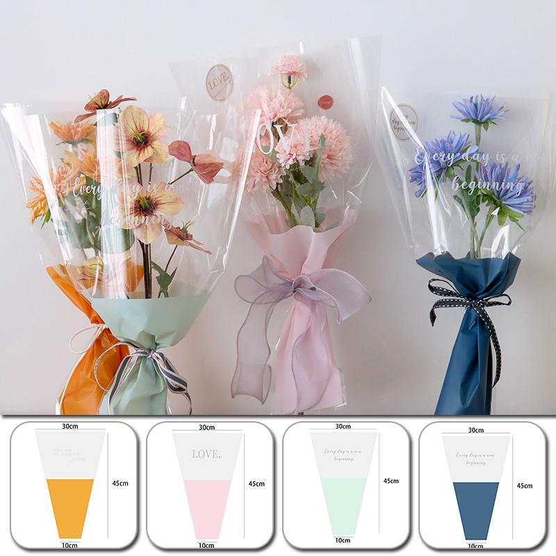 Buy 30Pcs Plastic Flowers Packaging Bags Transparent Creative Gift ...