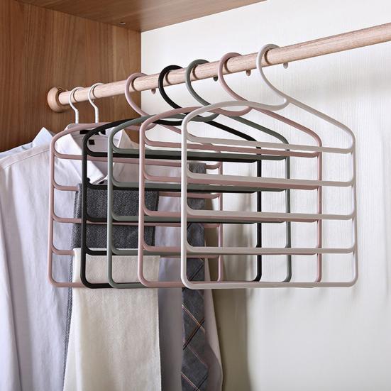 Multi Layer Clothes Hanger Strong Lode Bearing pace Saving Wardrobe Organizer Pants Towel Tie ...