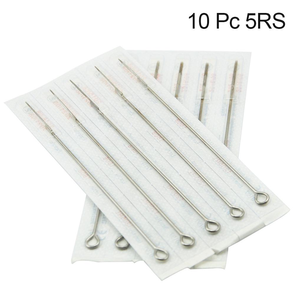 Buy 10pcs Stainless Round Shader 5RS Tattoo Needles Disposable Sterile ...