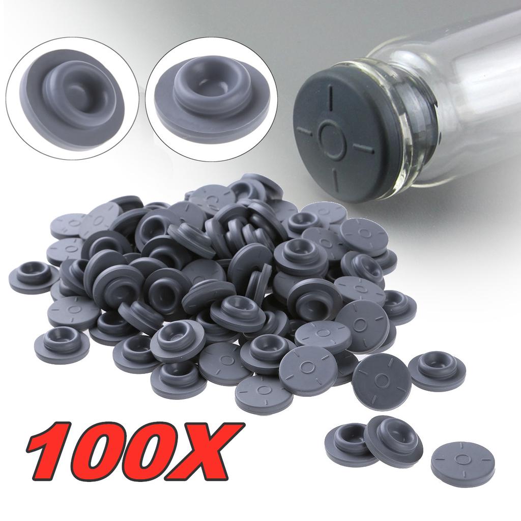 Buy 100x Self Healing Rubber Injection Ports 13mm Bottle Stoppers Caps ...