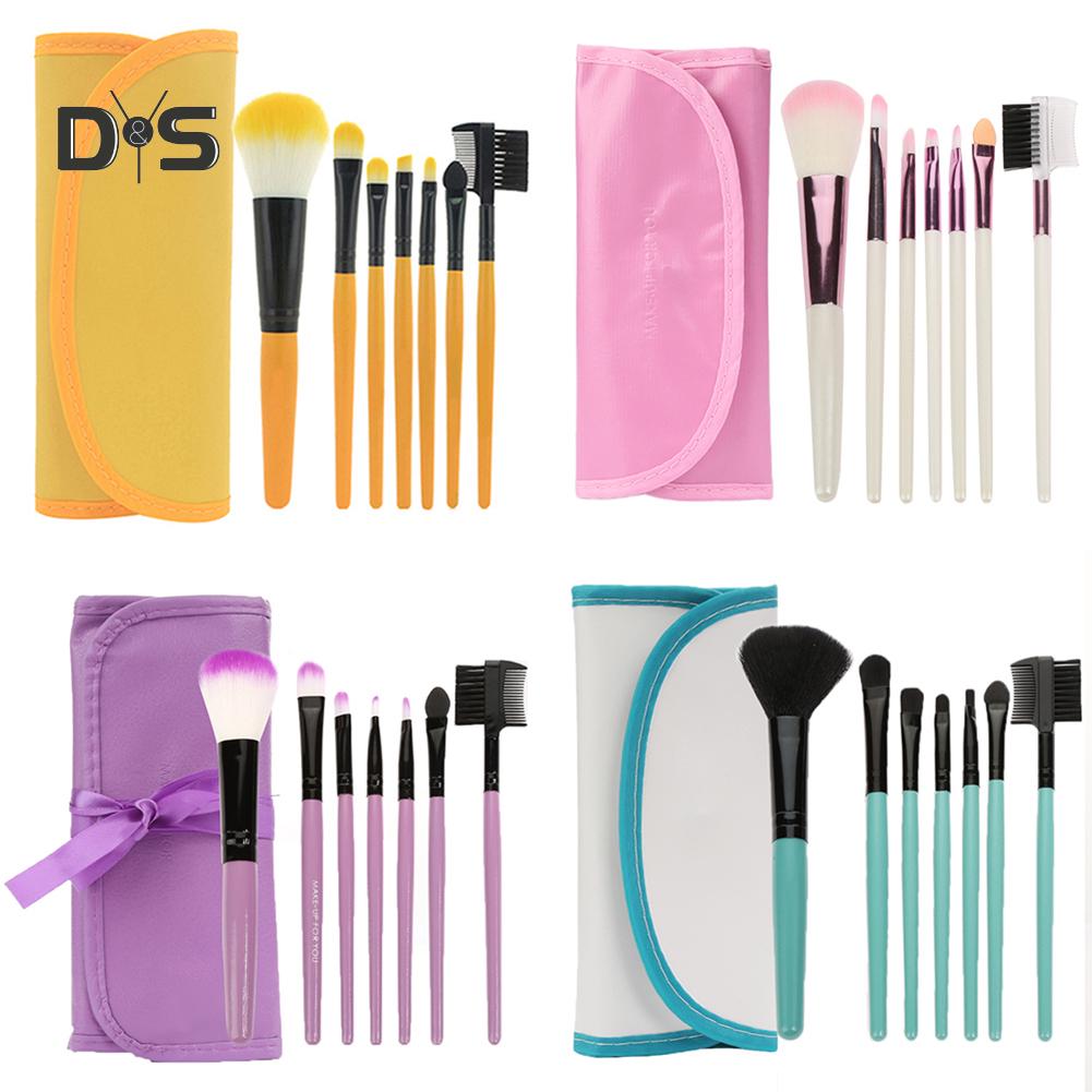 Buy DYS Store 7 Pcs/Set Foundation Powder Blush Eyeshadow Lip Brushes Cosmetic Makeup Tool at ...