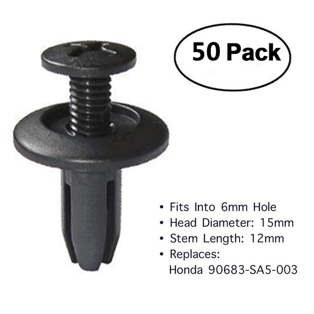 Buy 50pcs 6mm Hole Car Fender Plastic Push Pin Rivets Retainer Clips ...