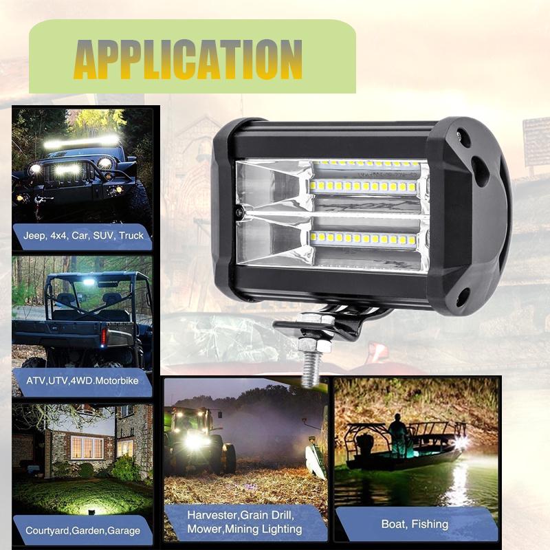 Buy 5Inch 72W Waterproof Spot LED Car Work Light Offroad Work Light Bar ...