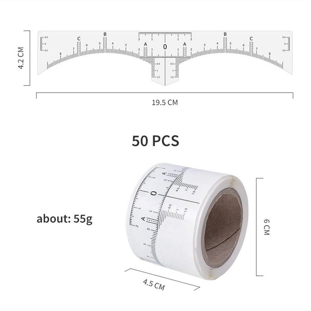 Buy Disposable 50pcs/roll Eyebrow Ruler Sticker Adhesive Microblading ...