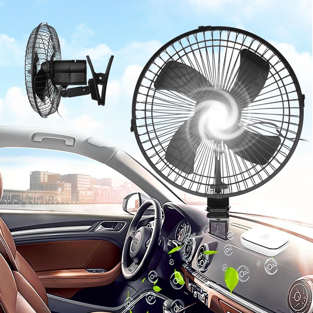 Buy 10 Inch 24V 180 Degree Rotation Car Clip On Cooling Oscillating Fan ...