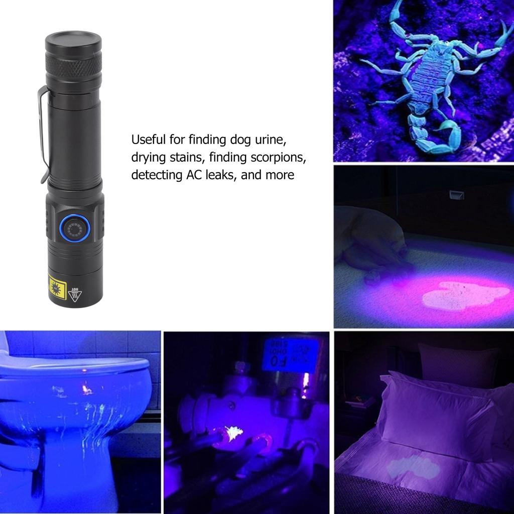 Satın alın LED UV Black Light Flashlight 365nm Rechargeable Energy ...