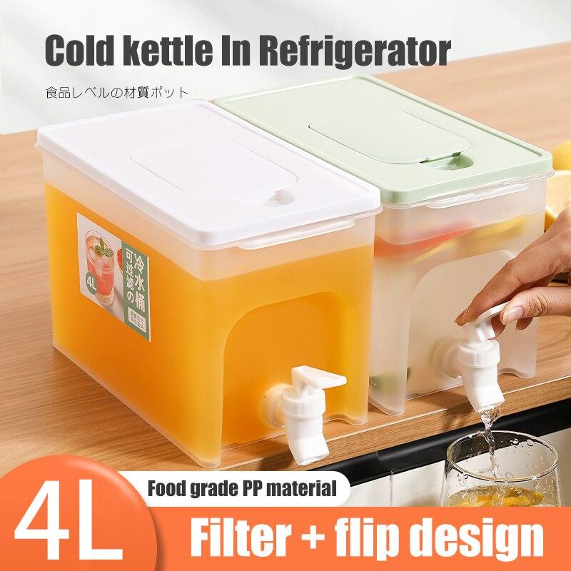 Buy 4L Cold Kettle Refrigerator With Faucet Household Lemonade Bottle ...
