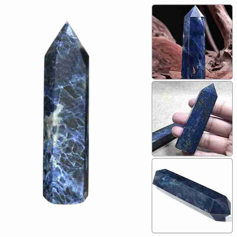 Home & Living Rocks & Geodes Natural Blue Sodalite Quartz Crystal Point ...
