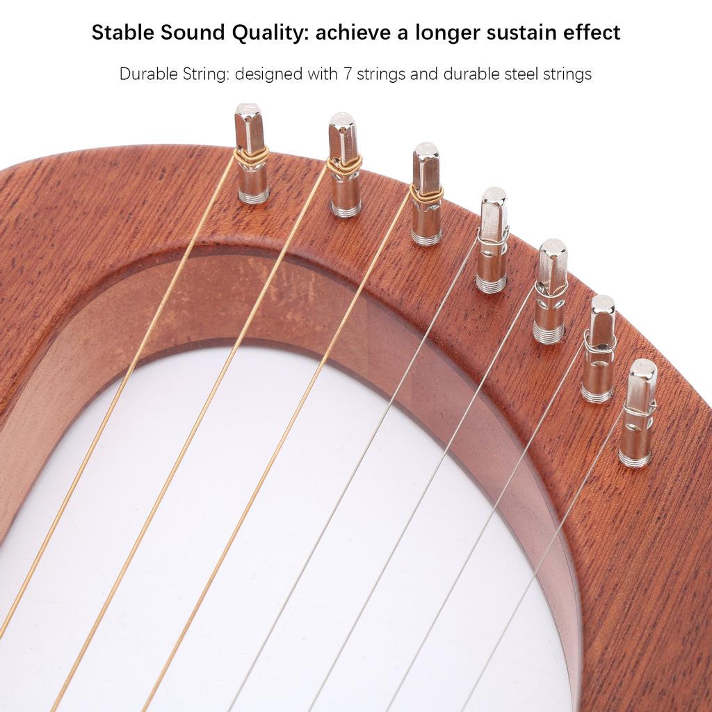 Lyre Harp Rosewood Durable Stable String Portable Turning Wrench Wooden ...
