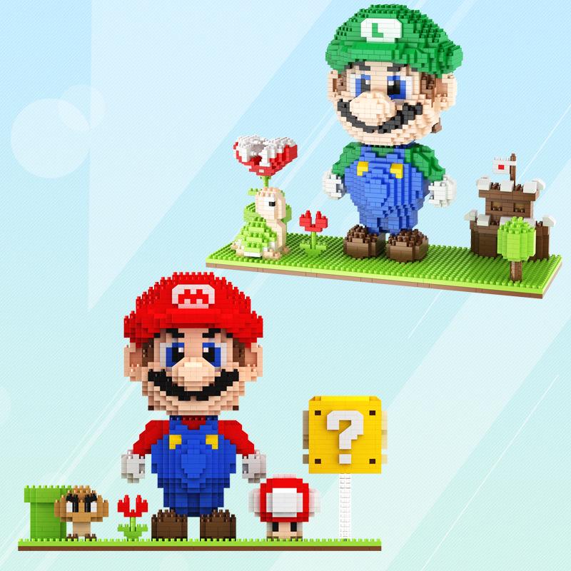 Buy Small Particle Building Blocks Red and Green Scene Mario Puzzle ...