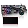 104 Key Suspension Cap Backlit USB Wired Game Keyboard Mouse+Red Mat ...