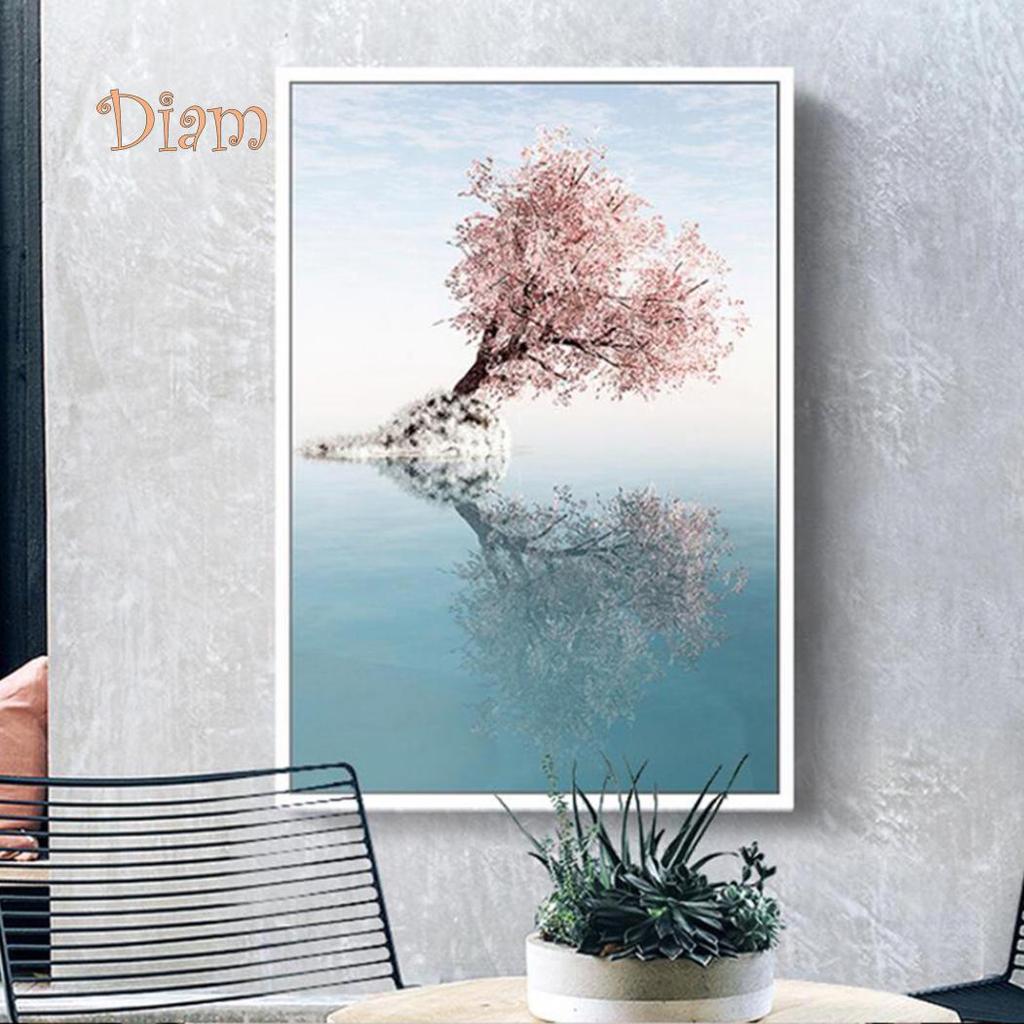HOHO Tree Sea Dock Coastal City Painting Picture Art Home Modern ...