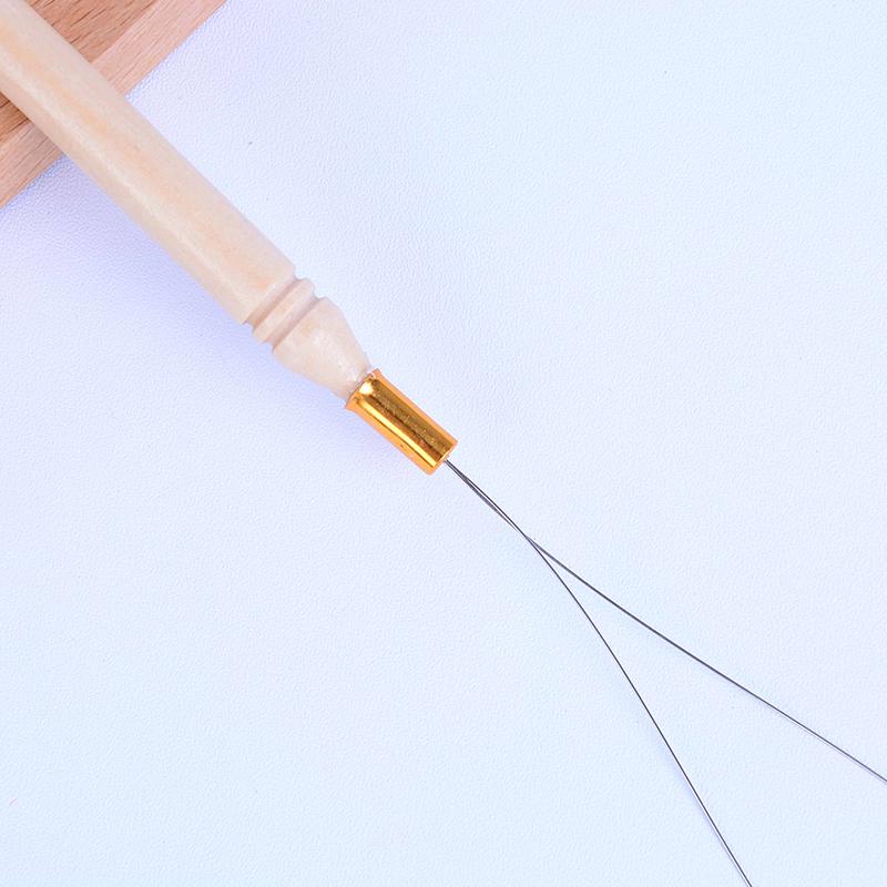 Hair Extension Hook Pulling Tool Kit Needle Threader Micro Ring Beads ...