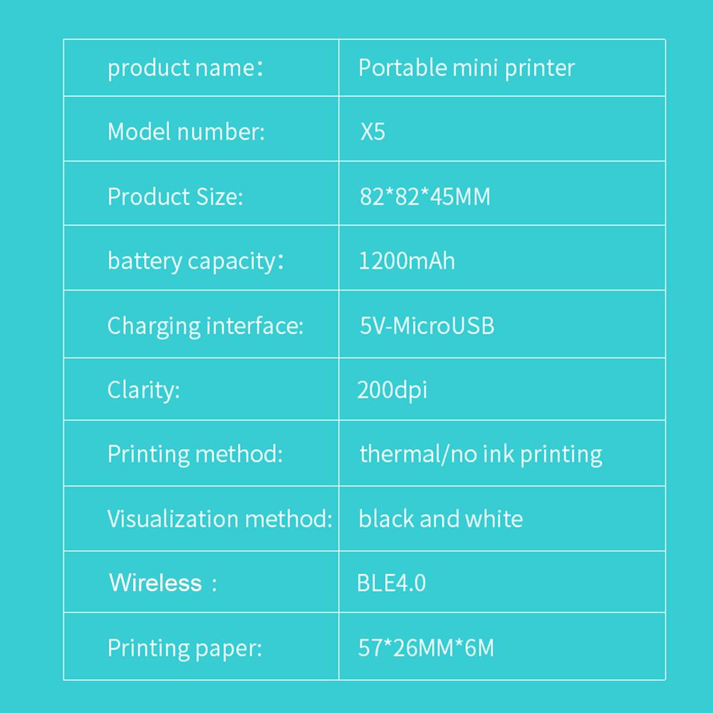 Cheap 200dpi Wireless Thermal Label Printer Note Memo Ink-Free Printer ...