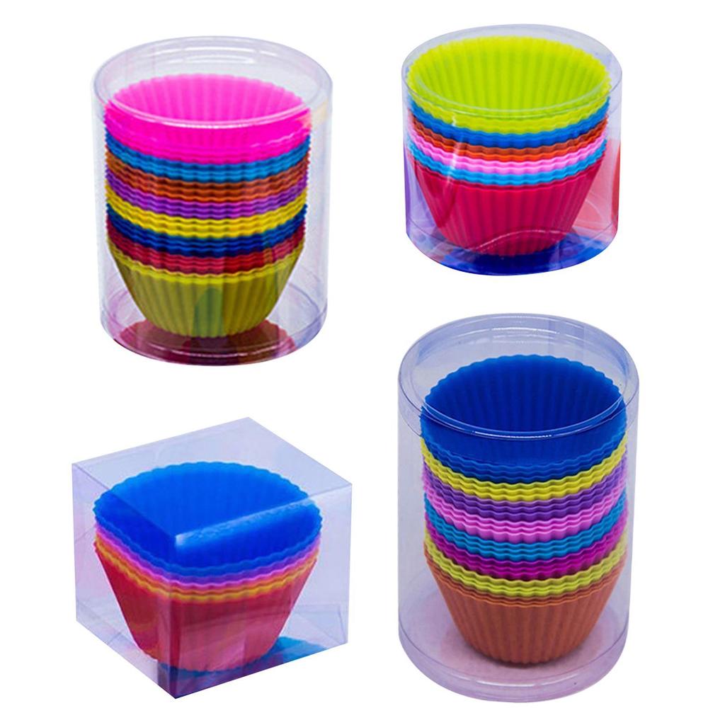 Silicone Cupcake Liners|2.75inch Colorful Muffin Baking Cups|Non-stick ...