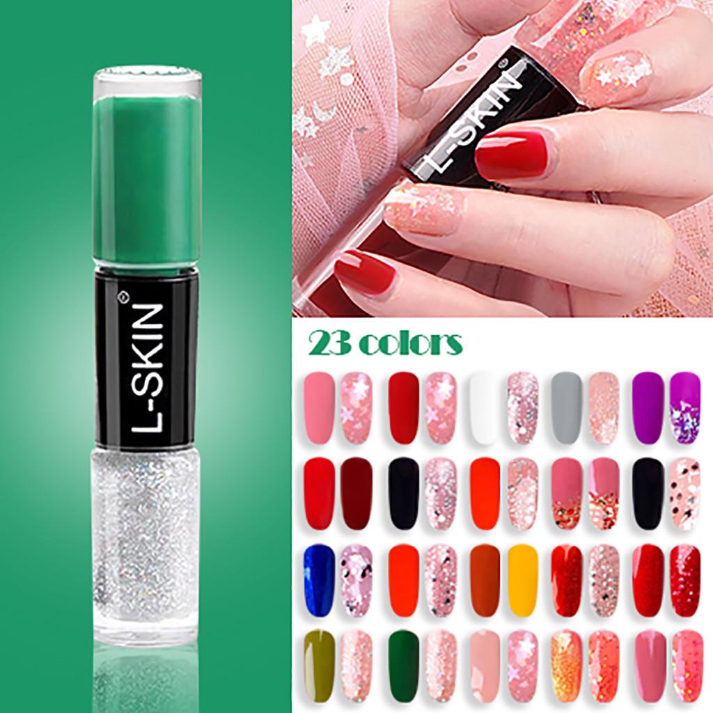 Buy 12ML Two-color Nail Polish Health Nontoxic Peelable Breathable Nail ...