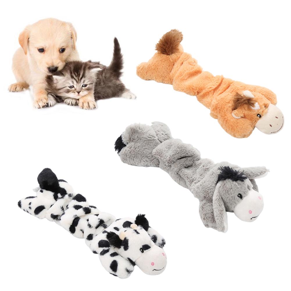 Pet Cow Toy Plush Cats Play Cute Shape Doll Dog Squeaky Chew Molar ...