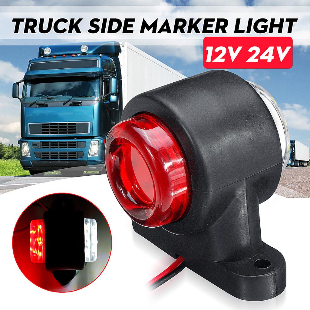 Buy 12V 24V 12 LEDs Side Marker Light Indicator Lamp Rubber For Trailer ...