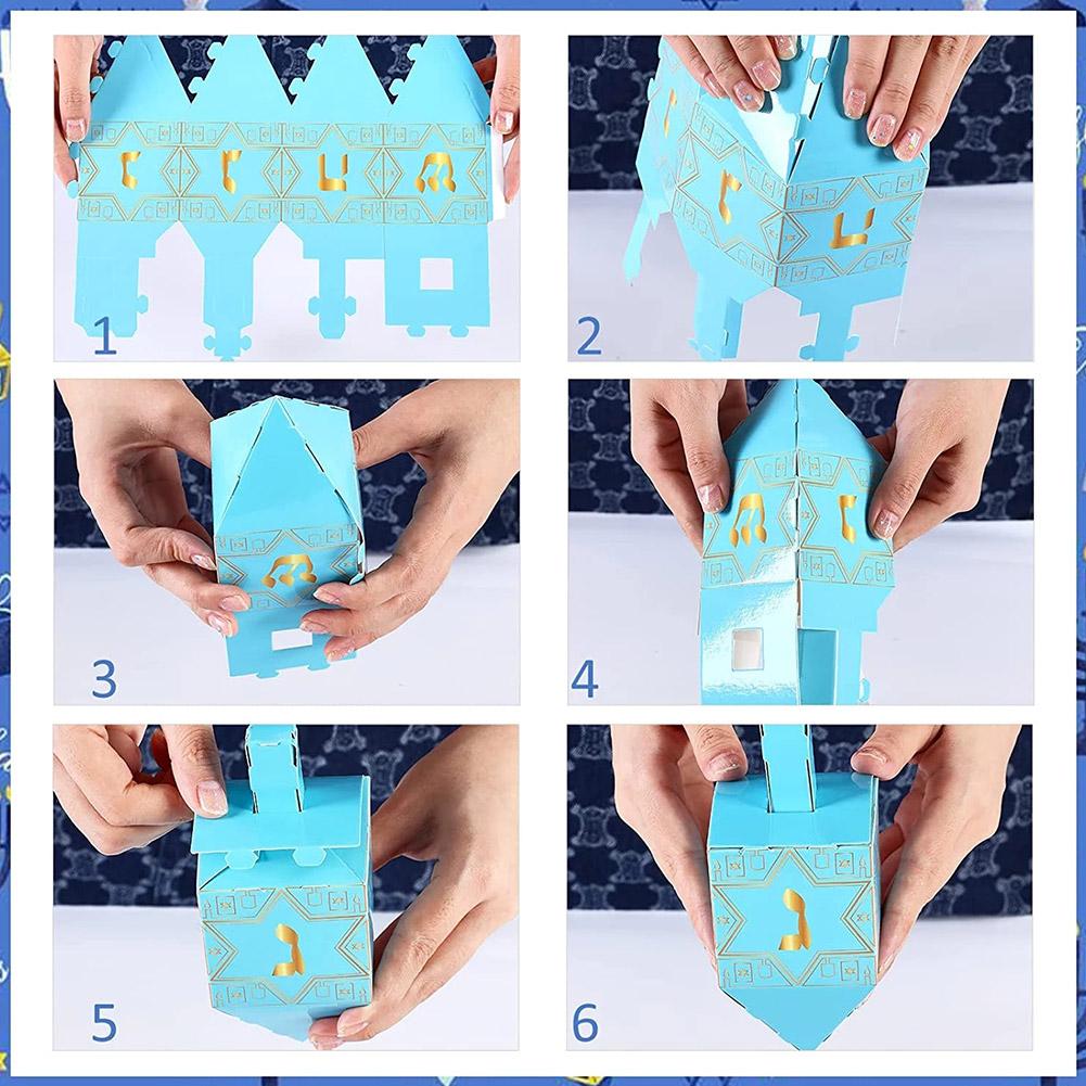 Hanukkah Paper Gyro Box Set Dreidel Hanging Pendent Decor Party ...