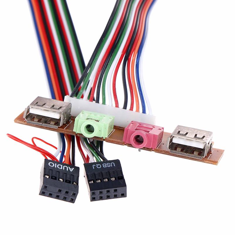 Buy 2 USB PC Computer Case Front Panel USB Audio Port Mic Earphone ...