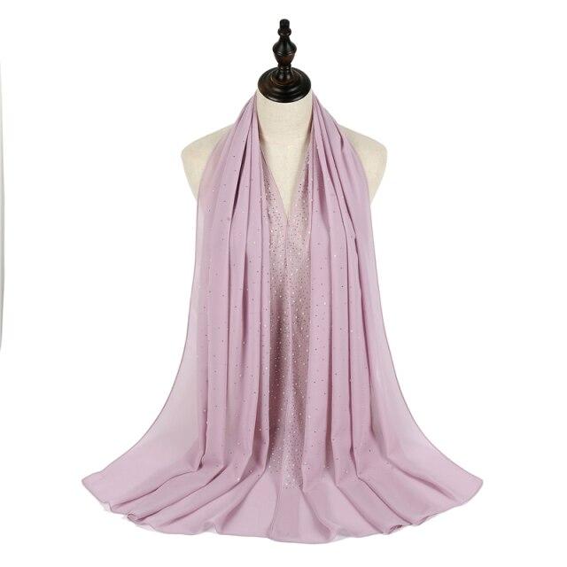 Cheap Muslim Chiffon Hijab Scarf Women Diamonds Glitter Long Shawls ...
