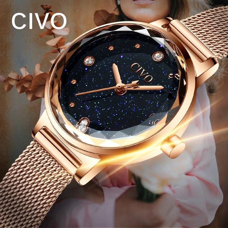 Cheap Fashion Luxury Women Watches Blue Face Quartz Watch Lady Mesh ...
