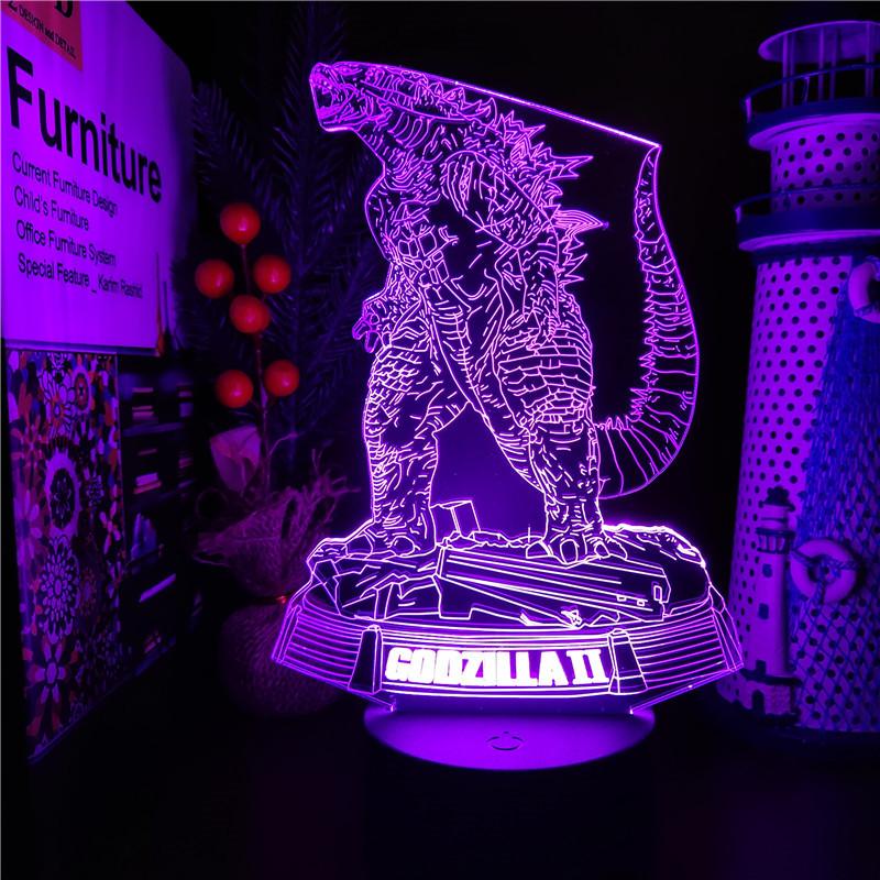 Buy Anime Godzilla 3D Night Light Gojira LED Lamp Bandai Light Home ...