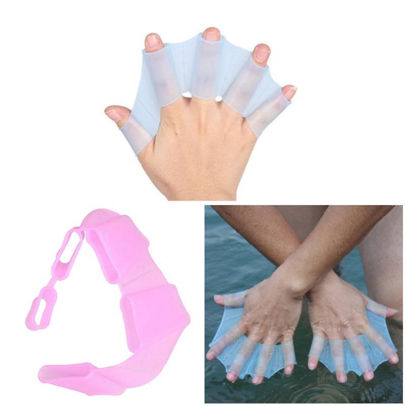 Buy Swimming 1 Swim Pair Hand Frog Silicone Handcuffs Palm Finger Fins ...