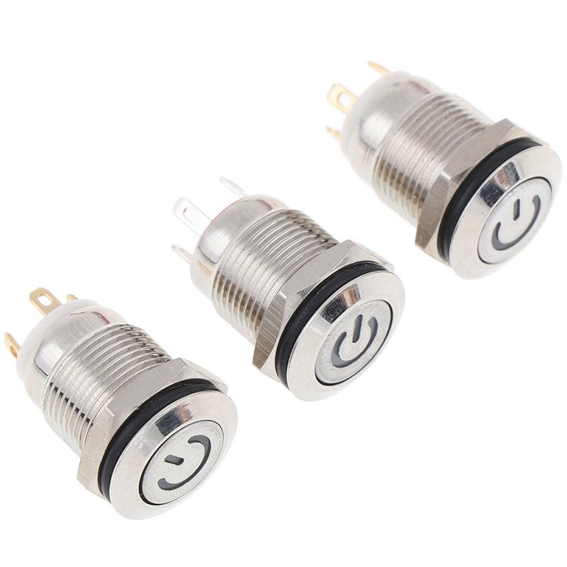 Buy 1Pcs Reset Power Start Button 12Mm Electric Character Flat Head ...