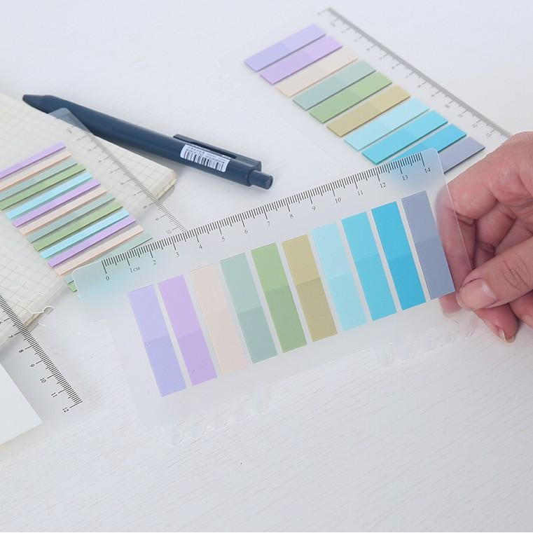 200 Sheet Ins Sticky Note with Transparent Ruler European Macaron Color ...