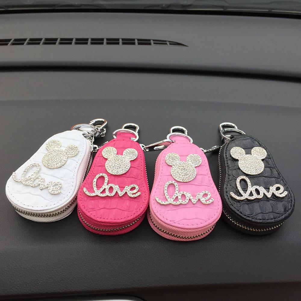 Buy [WWW] Women Rhinestone Love Letter Key Bag Fashion Car Key Bag at ...