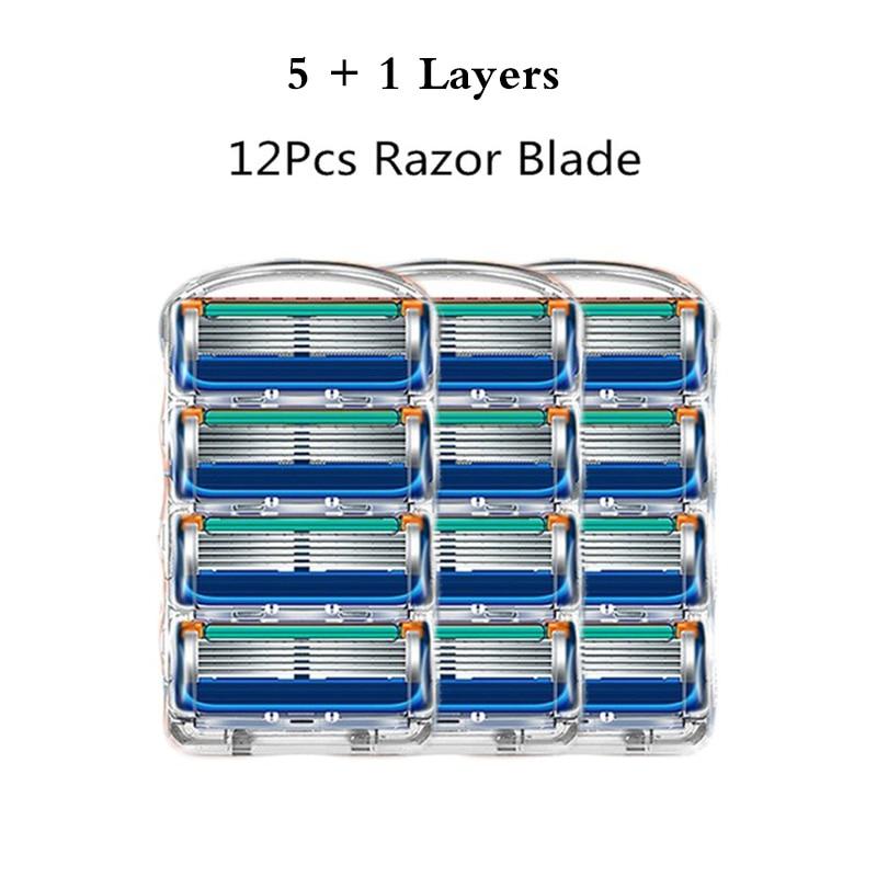 Buy 12Pcs 5 Layers Shaving Real High Quality Razor Blades For Gillettee ...