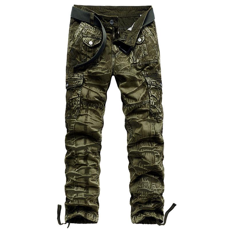 Buy Men 'S Outdoor Multi -Pocket Pants Cotton Plus Size Loose Casual ...