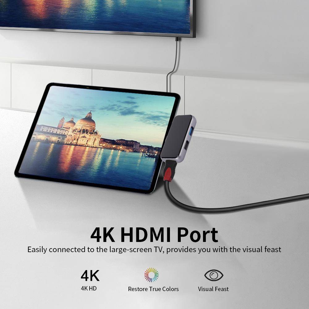Buy 4IN1 Type-C Adapter HUB 4K HDMI USB 3.0 PD Charging Multi-Function ...