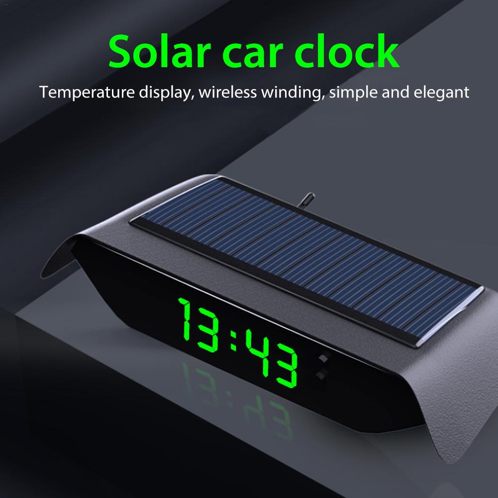 Buy 4 in 1 Car Solar Clock Thermometer Luminous High-precision ...