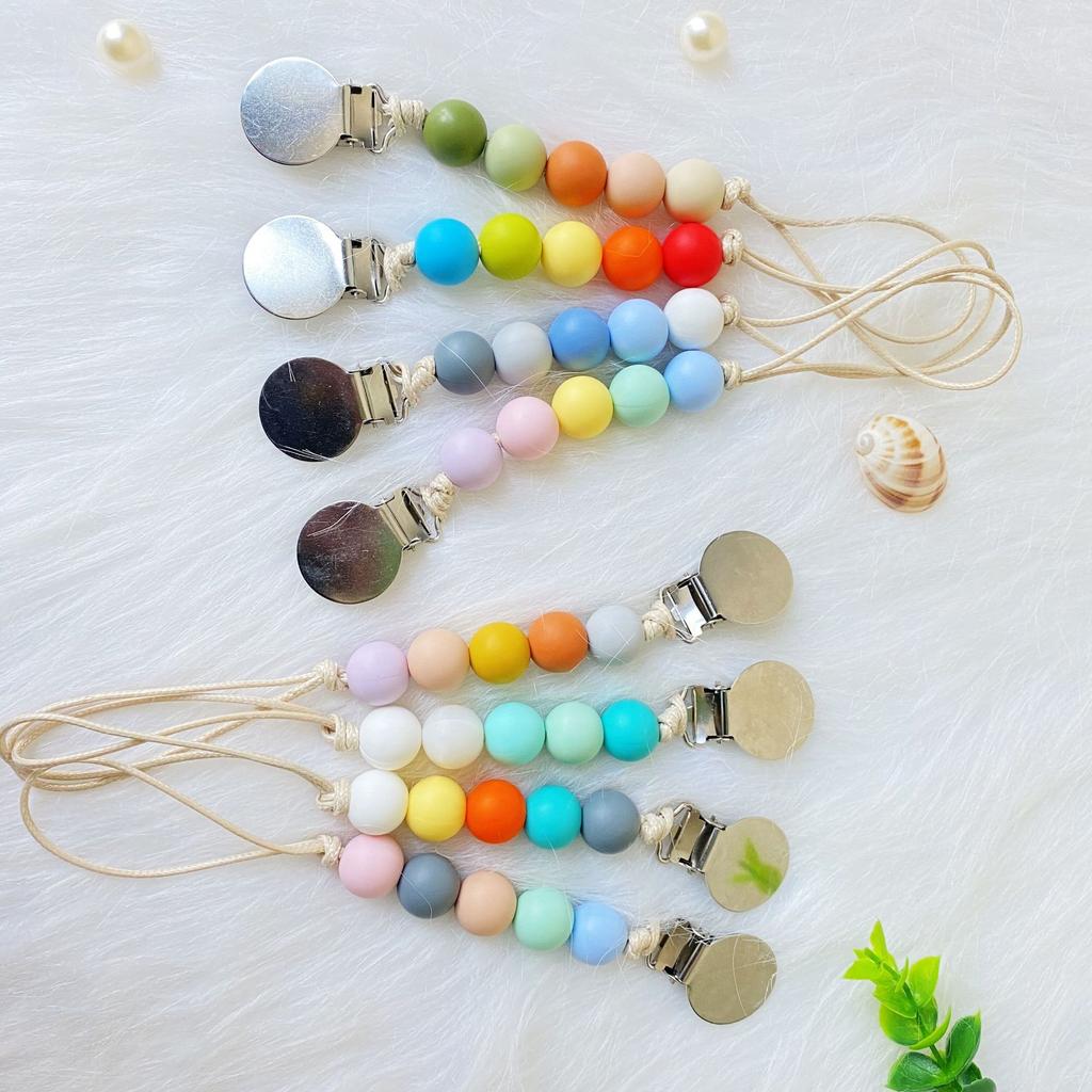 1Pcs Anti-lost Auxiliary Food Pacifier Holder Chain Baby Teether Chain ...