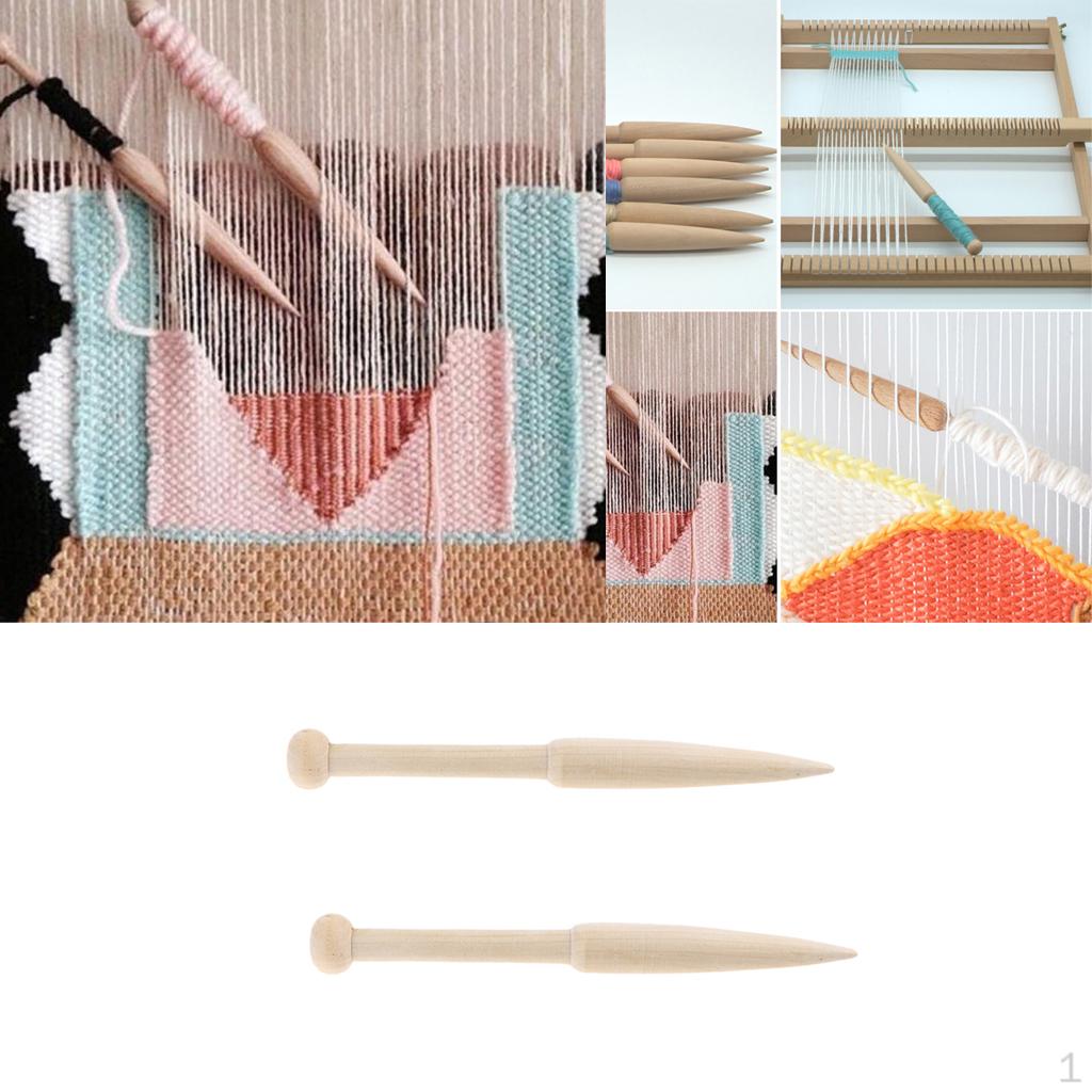 Cheap 2pcs Beechwood weaving knitting shuttle stick needle shuttle DIY ...