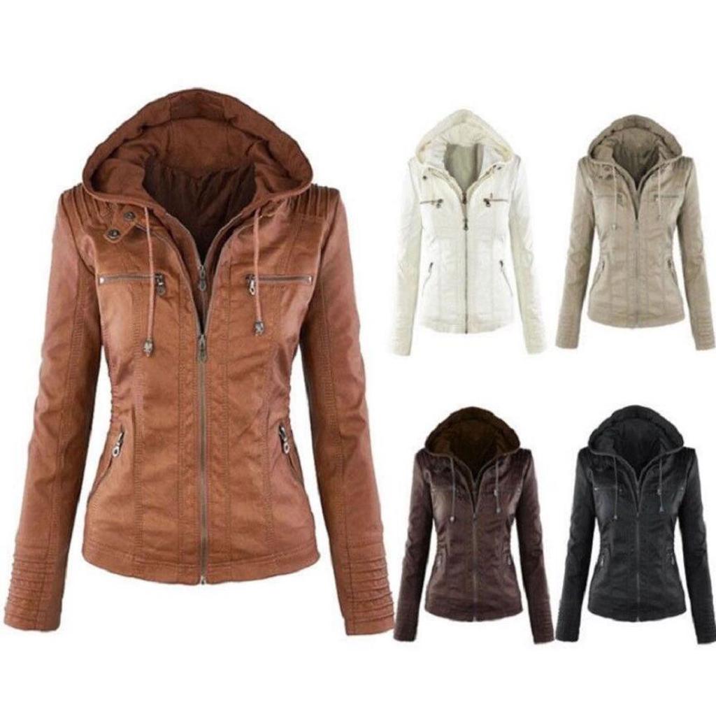 Plus Size Women Fashion Autumn Winter Coat Jacket Long Sleeve Zipper ...