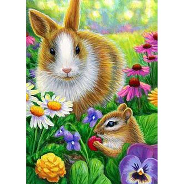 Buy Diy 5D Diamond Painting Rabbit Full Square/Round Drill Cross Stitch ...