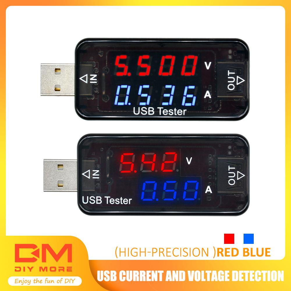 Buy 3/4-Bit USB Dual Display Charger Tester Current Voltage Meter ...