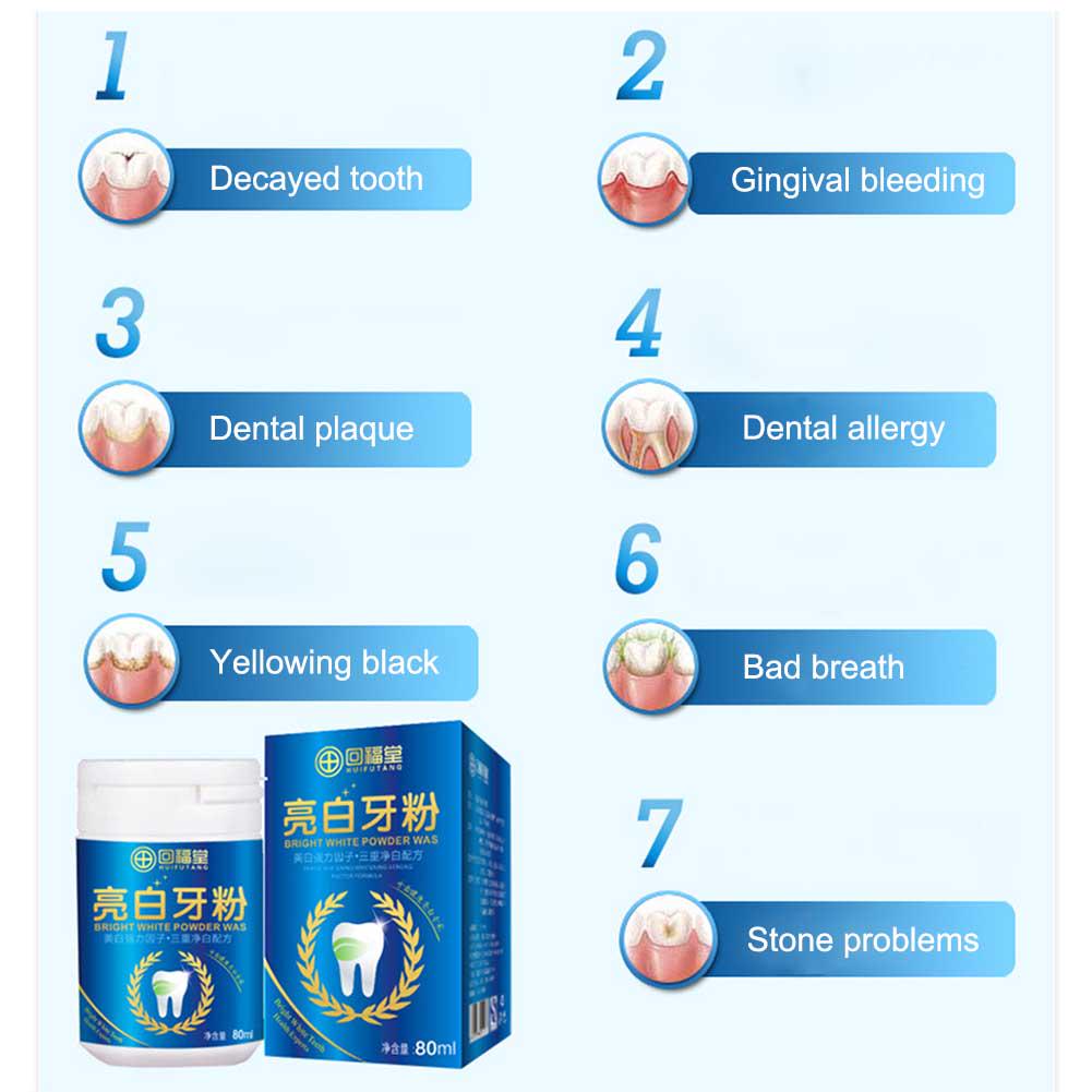 Buy Natural Teeth Whitening Powder Tooth Brushing Powder Teeth Whitener ...