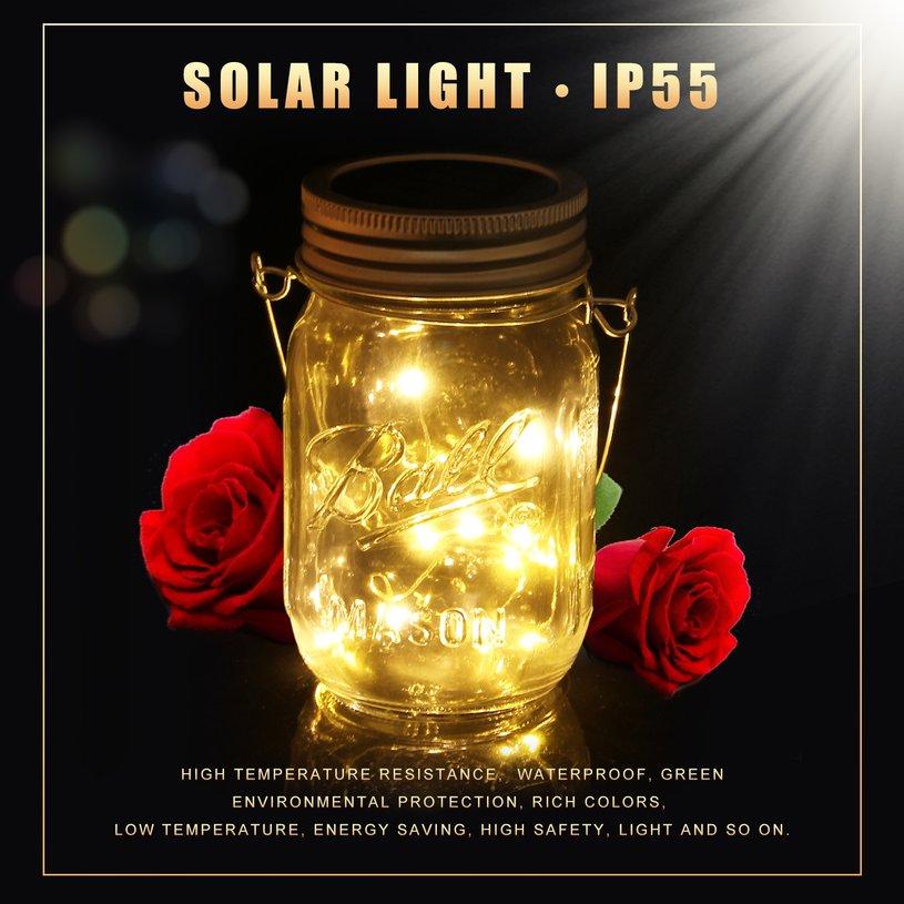 Buy Lovely Victoria 10 LEDs Mason Jar Lids Solar String Lights ...