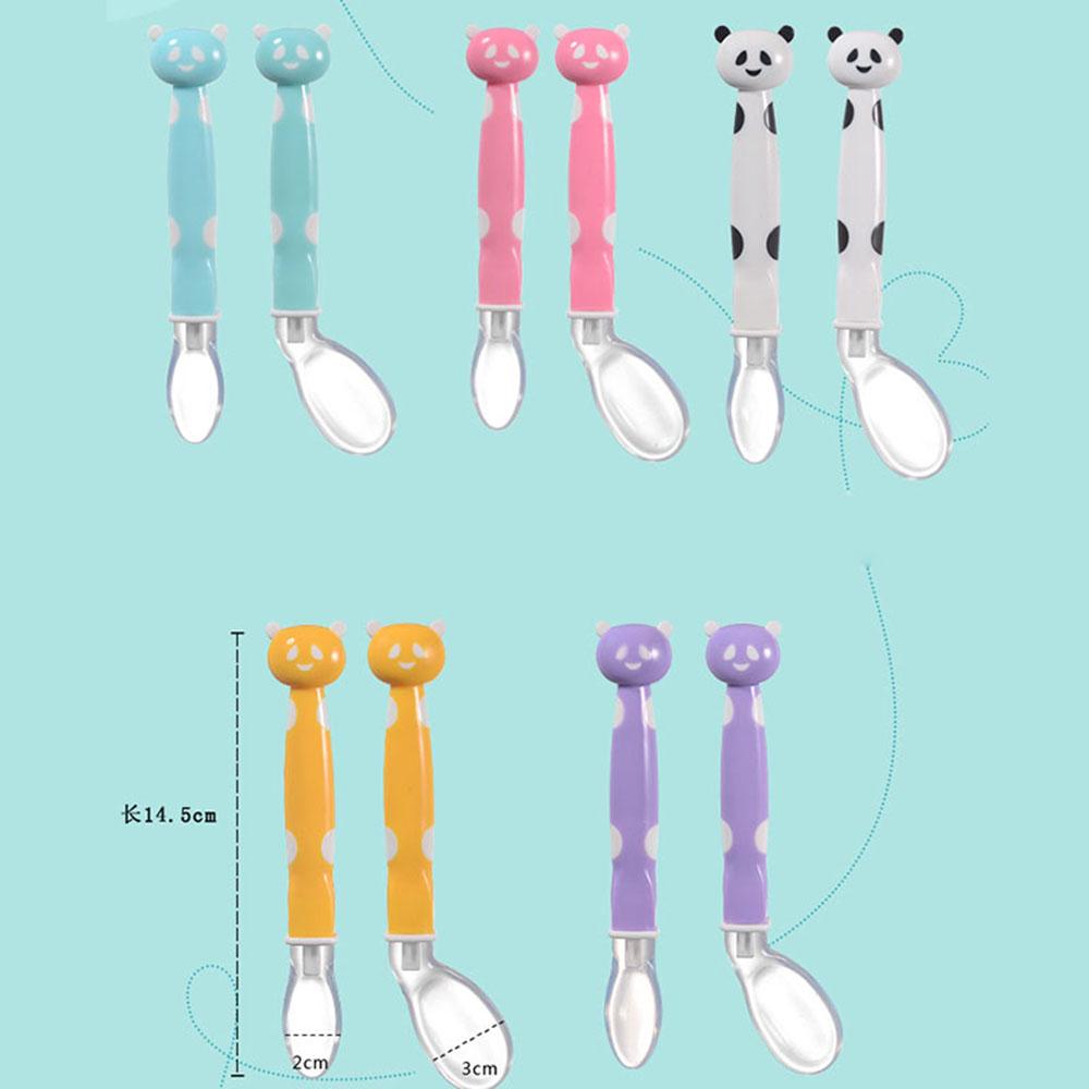 Buy Cartoons Infant Baby Panda Utensils Spoons Feeding Spoon Learning ...
