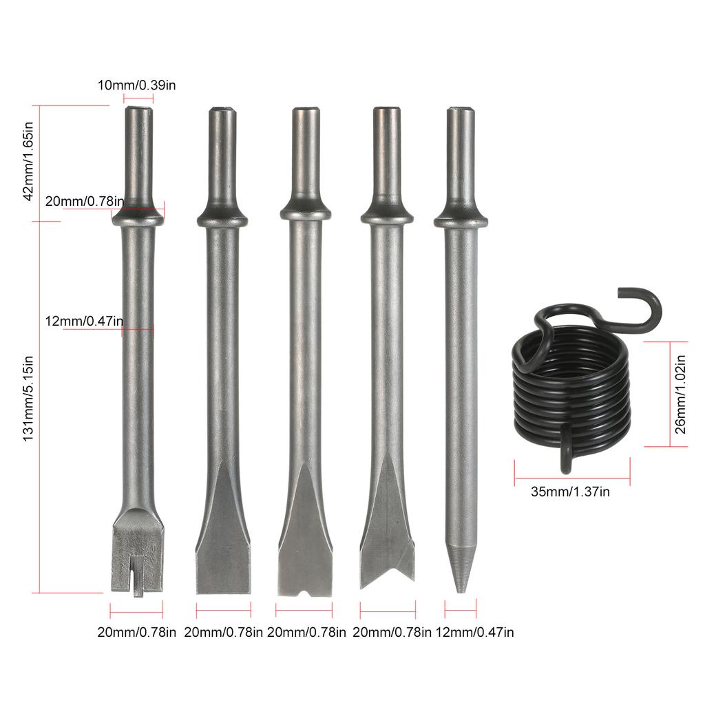 Buy 7Piece Pneumatic Chisel Set Heavy Duty Air Hammer Punch Chisel Bits for Chipping Brick Stone ...